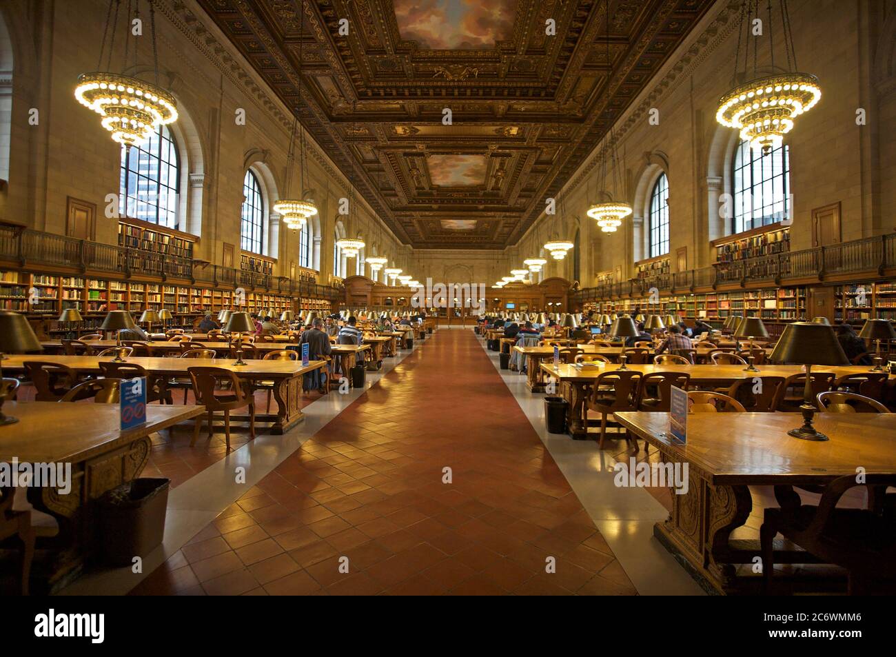 interior panoramic view of new york public library Stock Photo - Alamy