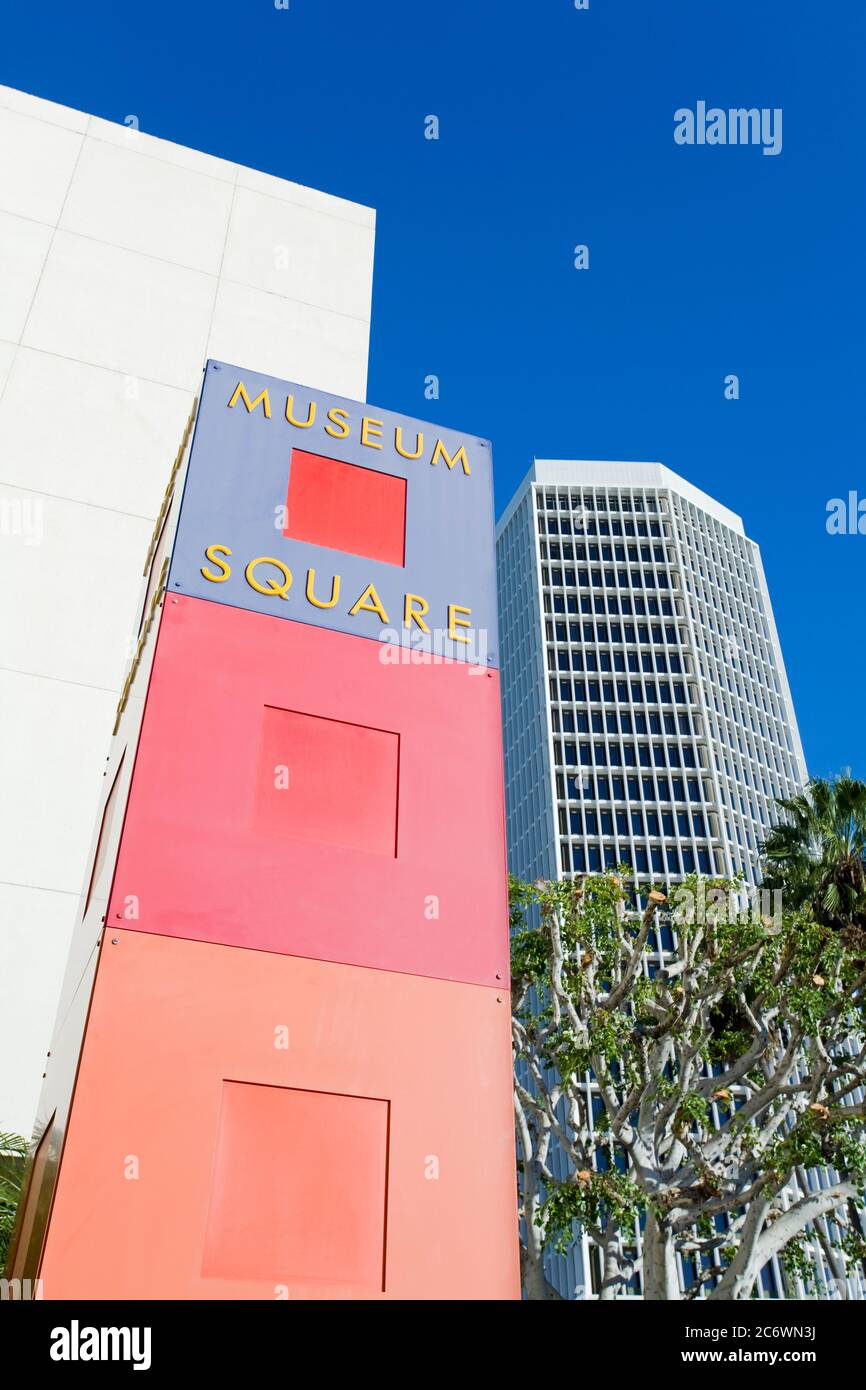Museum Square on Wilshire Boulevard, Los Angeles, California, USA ...