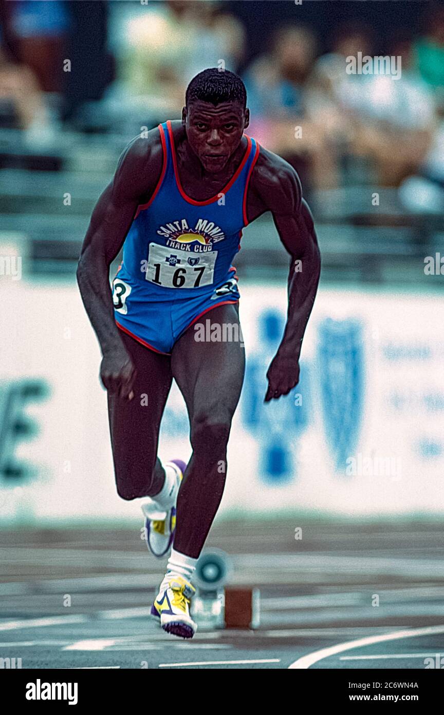 Carl Lewis (USA) competing at the 1988 US Olympic Track and Field Team ...