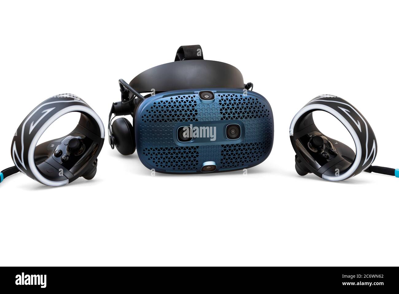 Virtual reality controllers glow hi-res stock photography and images ...