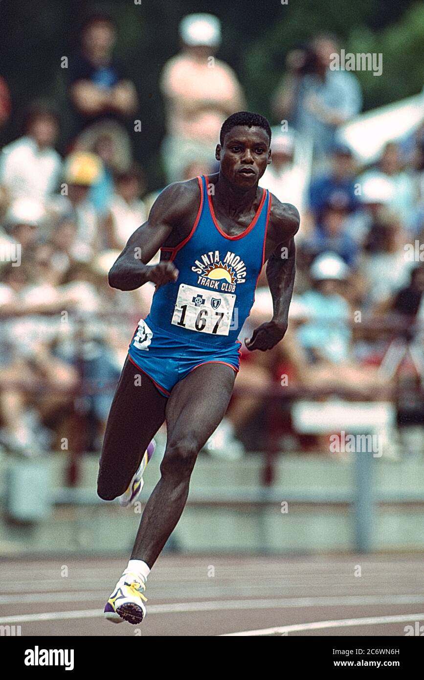 Carl Lewis (USA) competing at the 1988 US Olympic Track and Field Team ...
