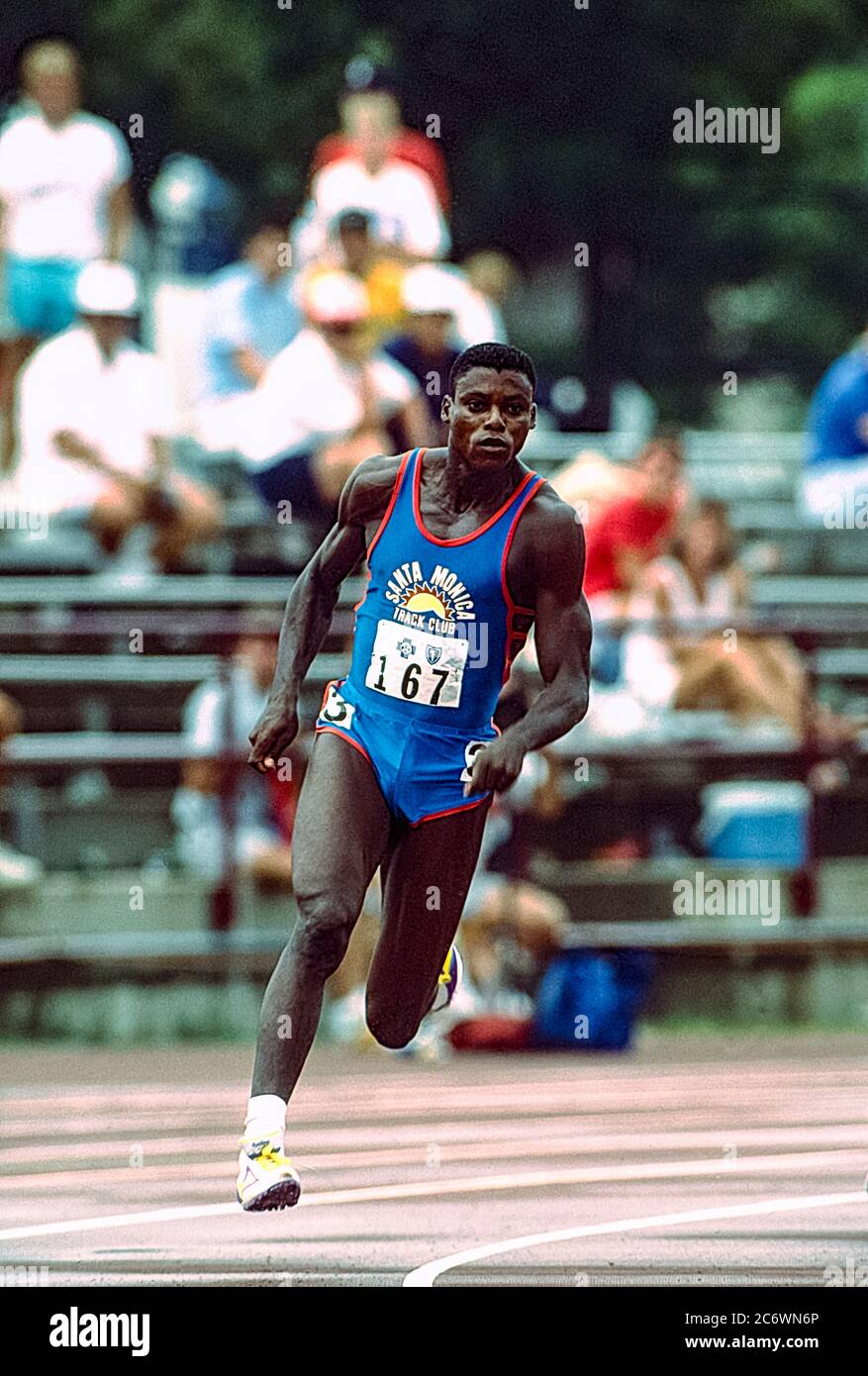 Carl Lewis (USA) competing at the 1988 US Olympic Track and Field Team ...