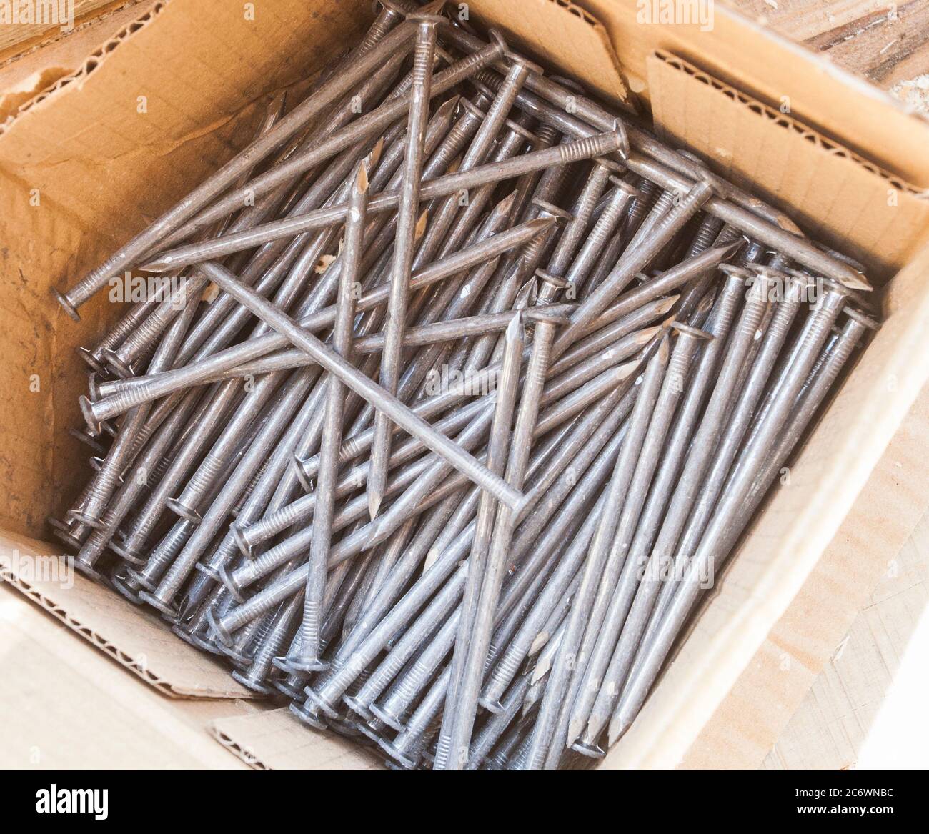 box of nails for construction Stock Photo - Alamy