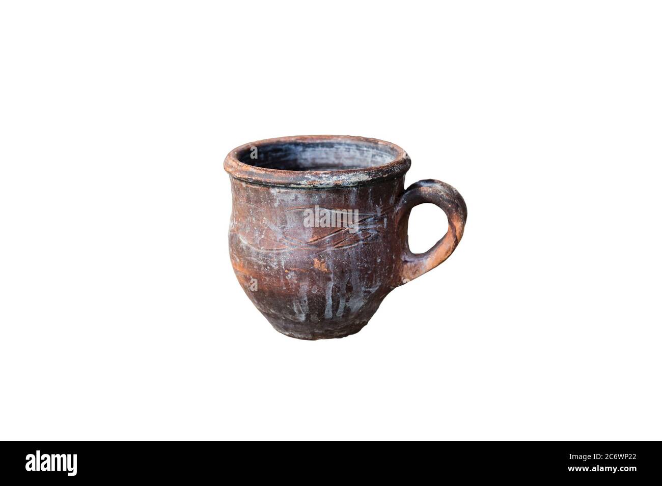 vintage rusty iron cup isolated on white background Stock Photo - Alamy