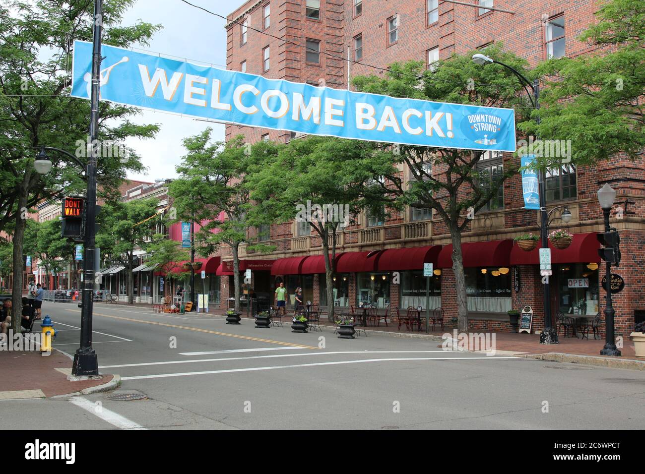 Welcome Back Sign for Coronavirus Travel in Corning, New York Main ...