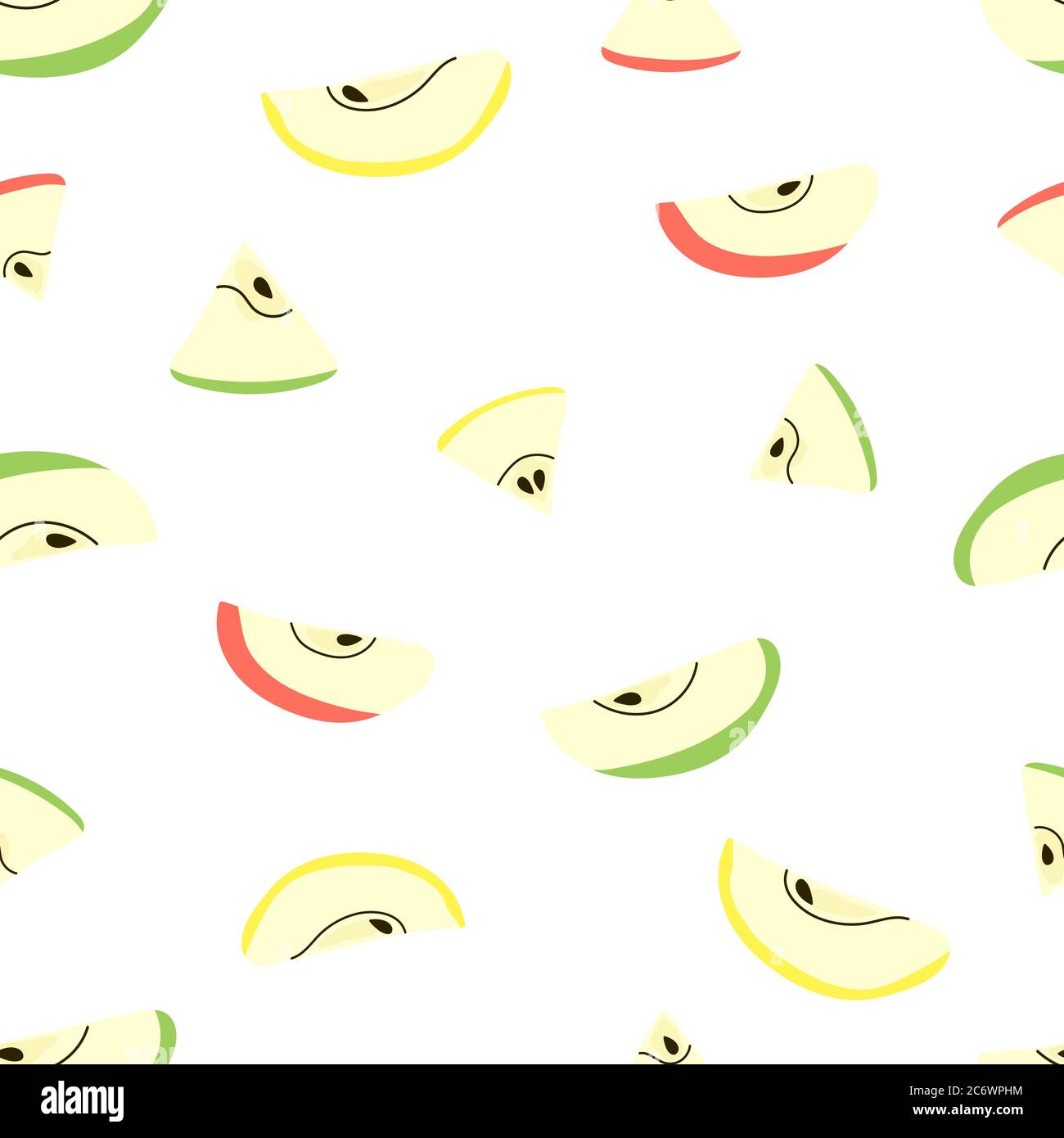 Apple slices. Endless texture with red, yellow, green apples isolated ...