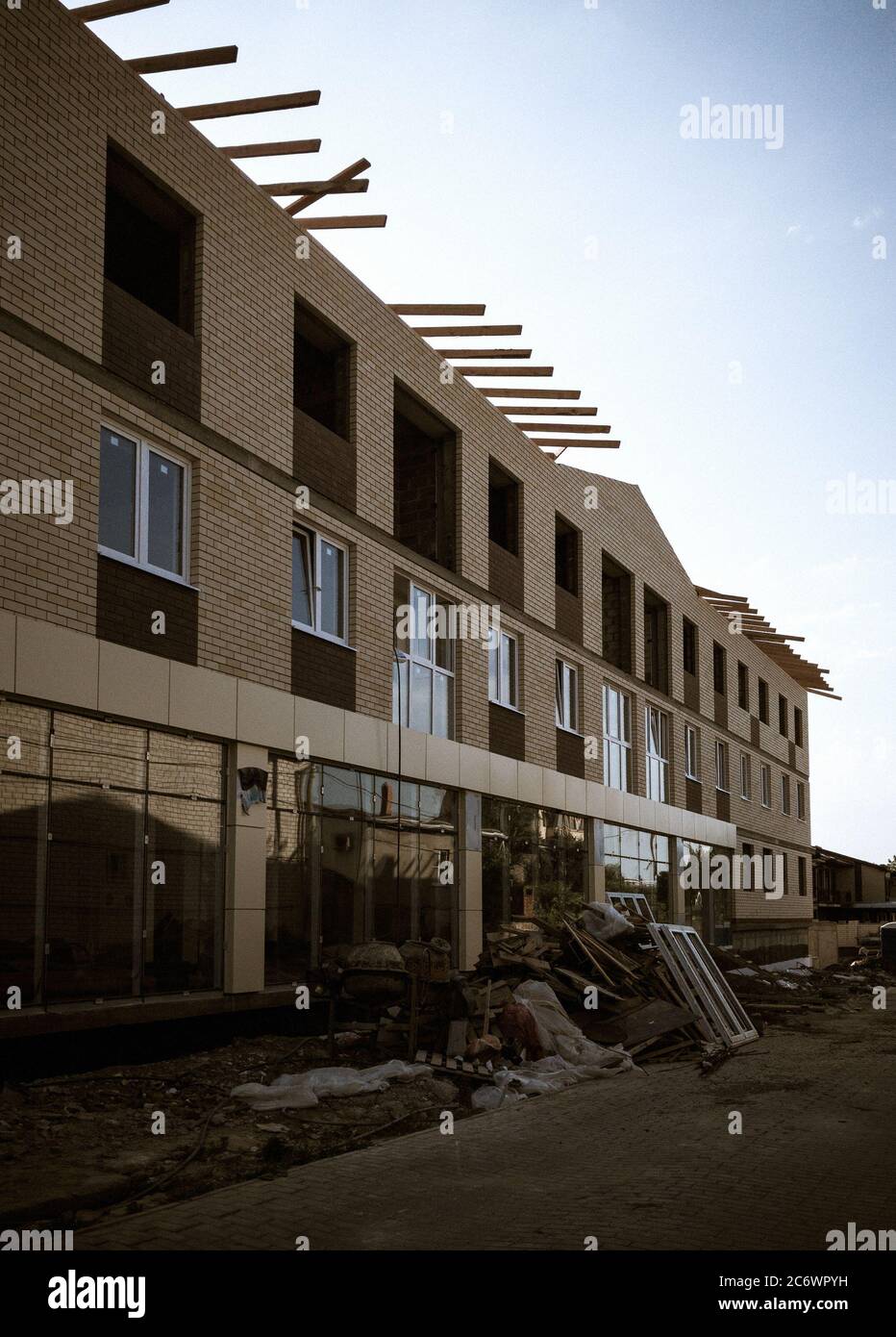 stopped construction with the commercial building Stock Photo - Alamy