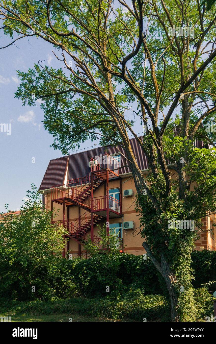 European house with landscaped design Stock Photo - Alamy