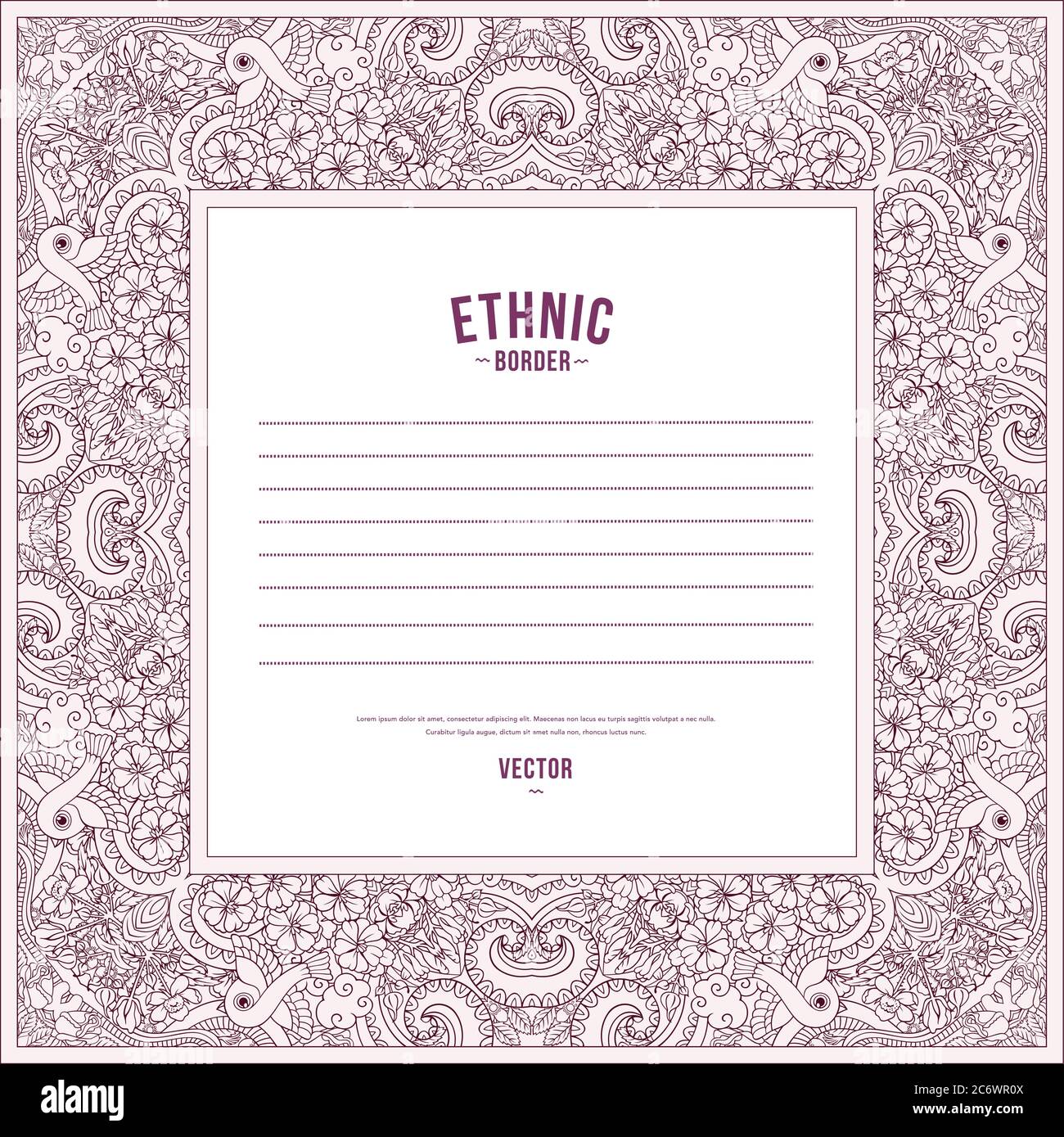 Floral vector border. Nature illustration Stock Vector Image & Art - Alamy