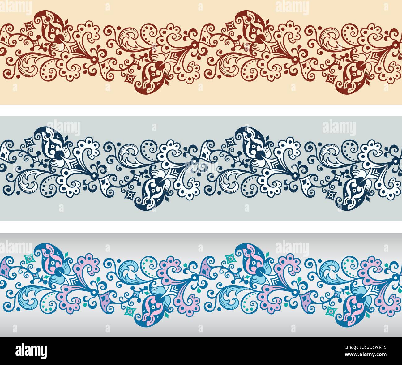 Abstract ethnic nature tile stripes set Stock Vector Image & Art - Alamy