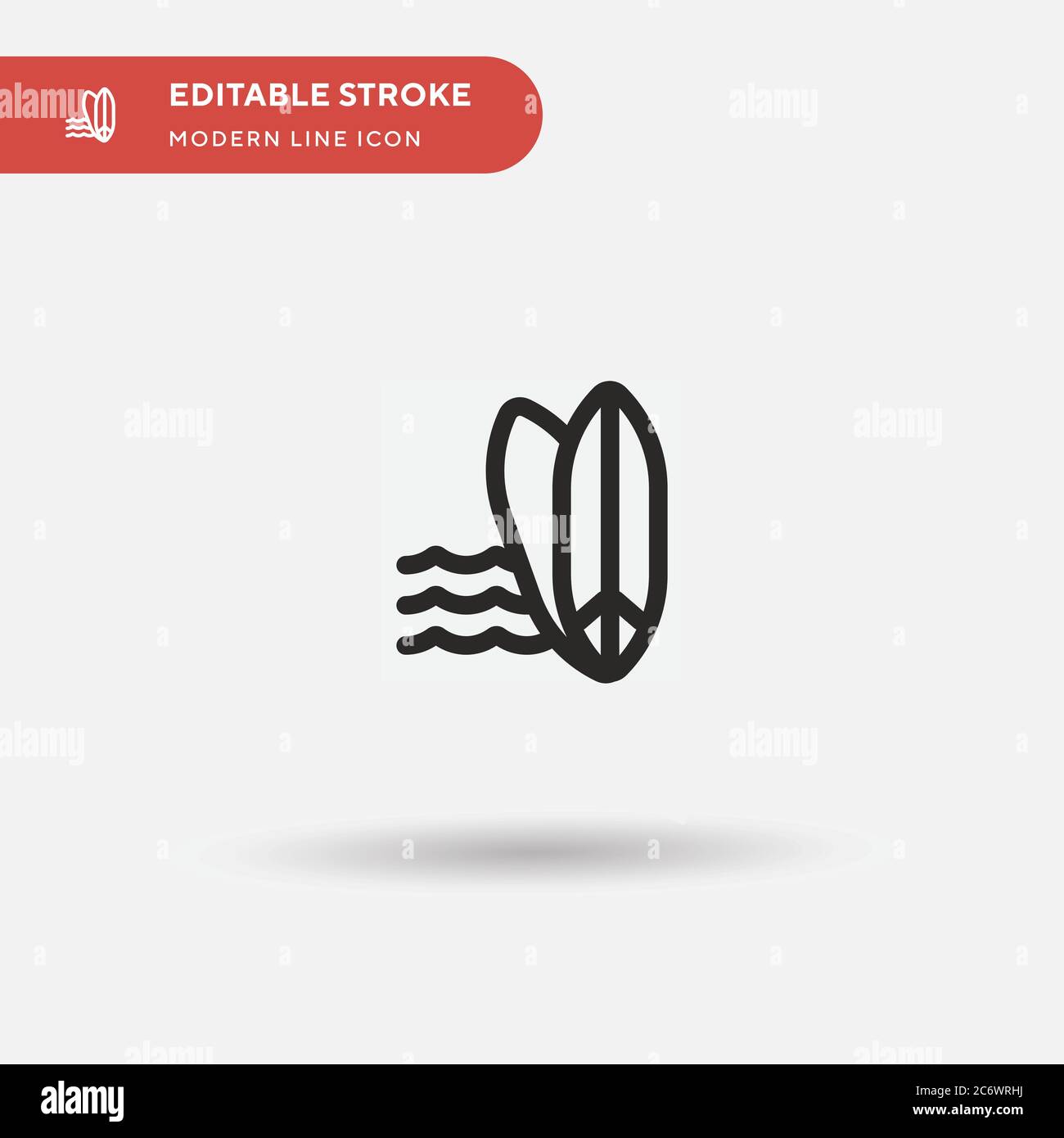 Surf Simple vector icon. Illustration symbol design template for web ...