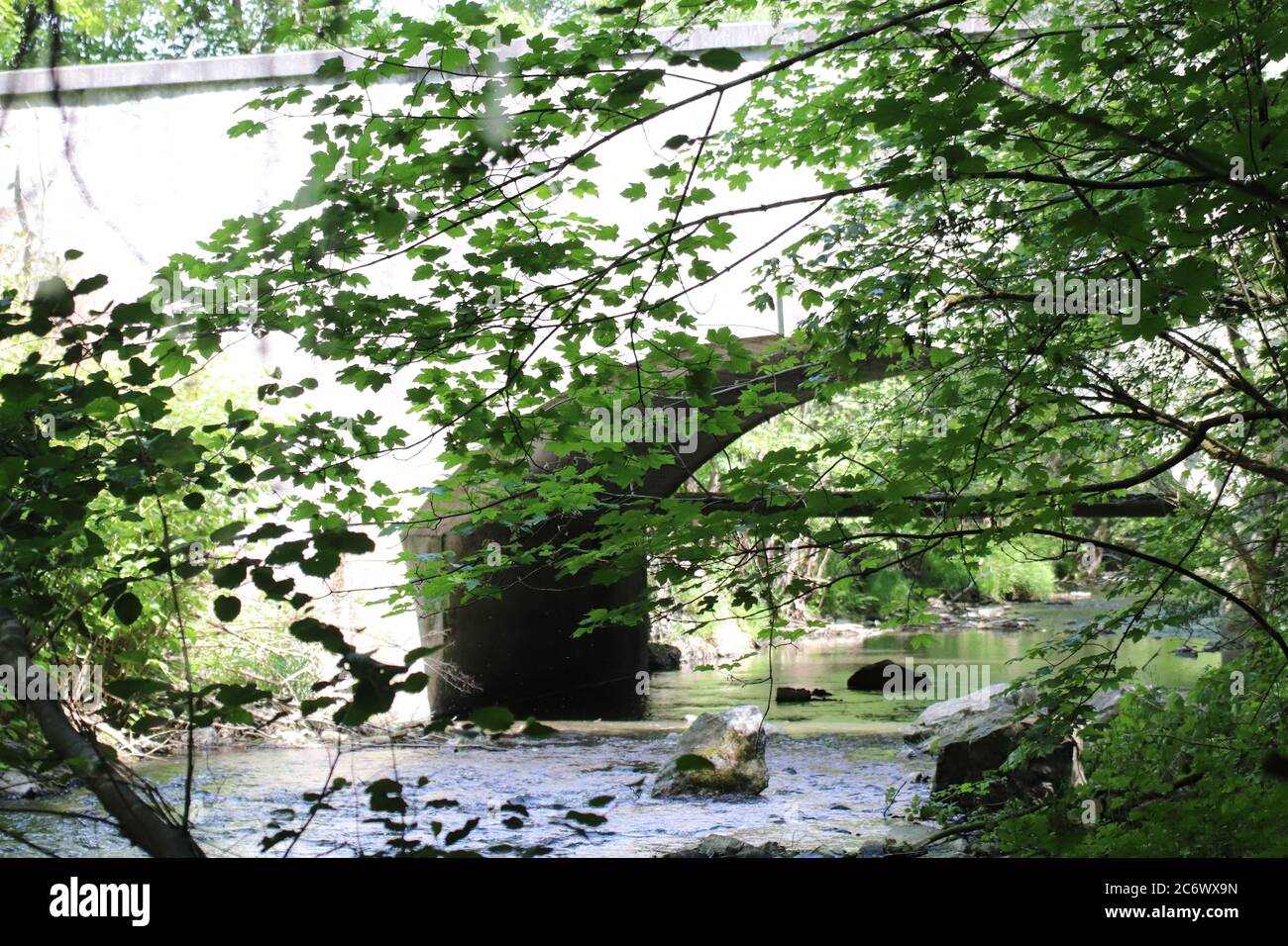 Bridge over running water Stock Photo - Alamy