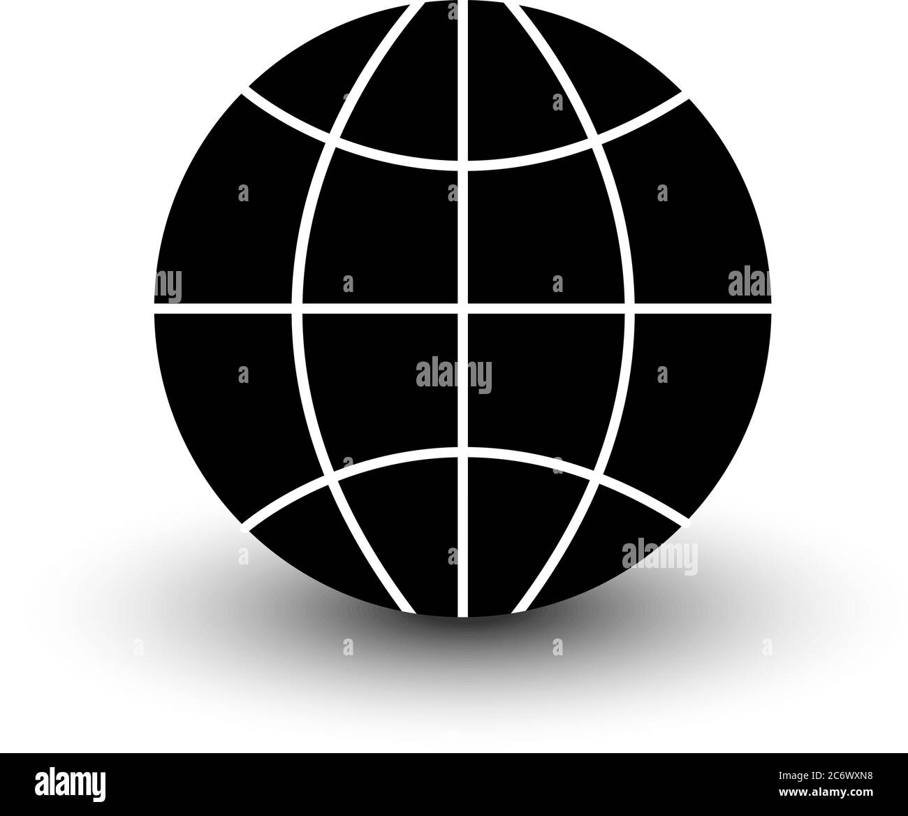 globe wireframe icon black isolated on white background vector eps10 ...