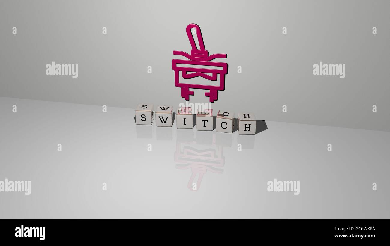 3D graphical image of switch vertically along with text built by ...