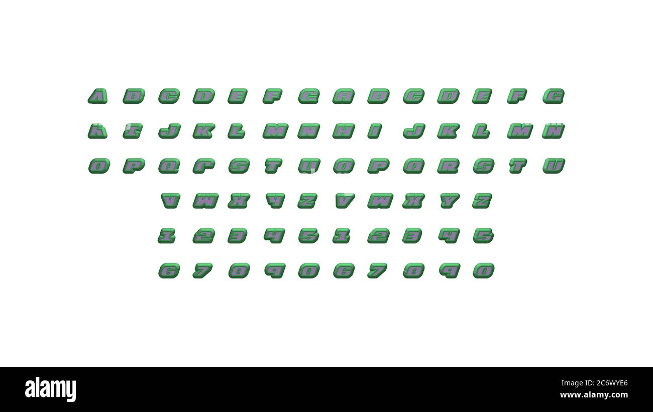 written on a white background by individual letters with a shaped font ...
