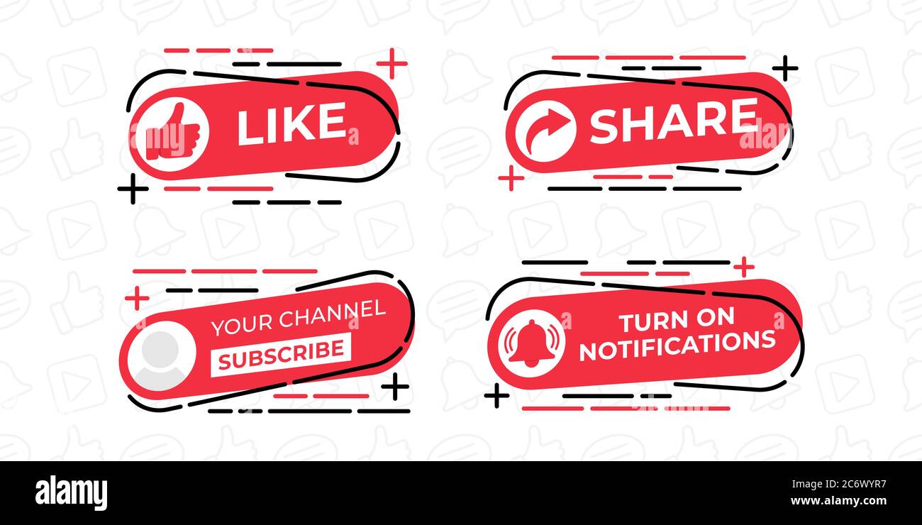 Like, Share, Comment, Subscribe and share icon button vector ...
