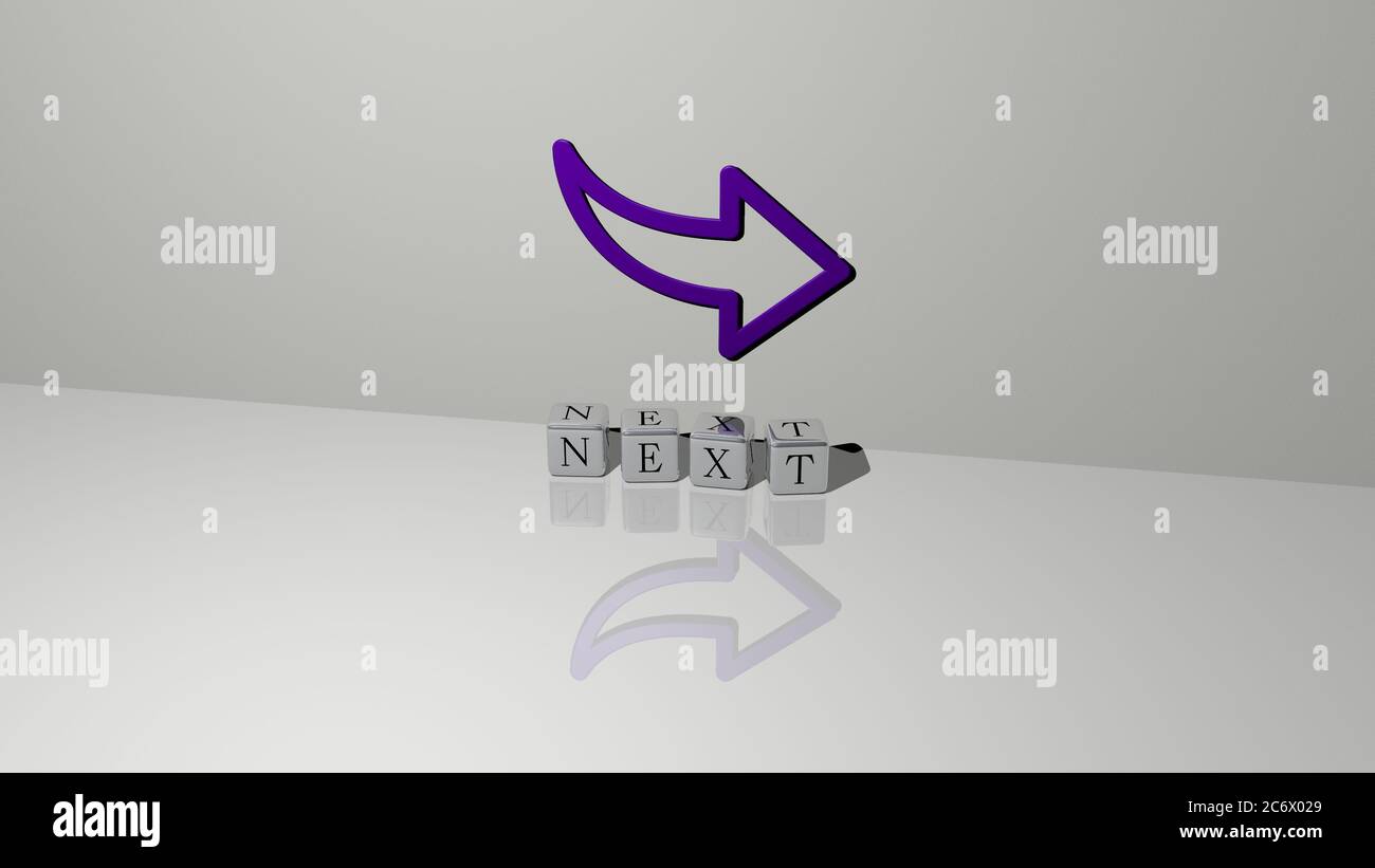 3D graphical image of next vertically along with text built by metallic ...