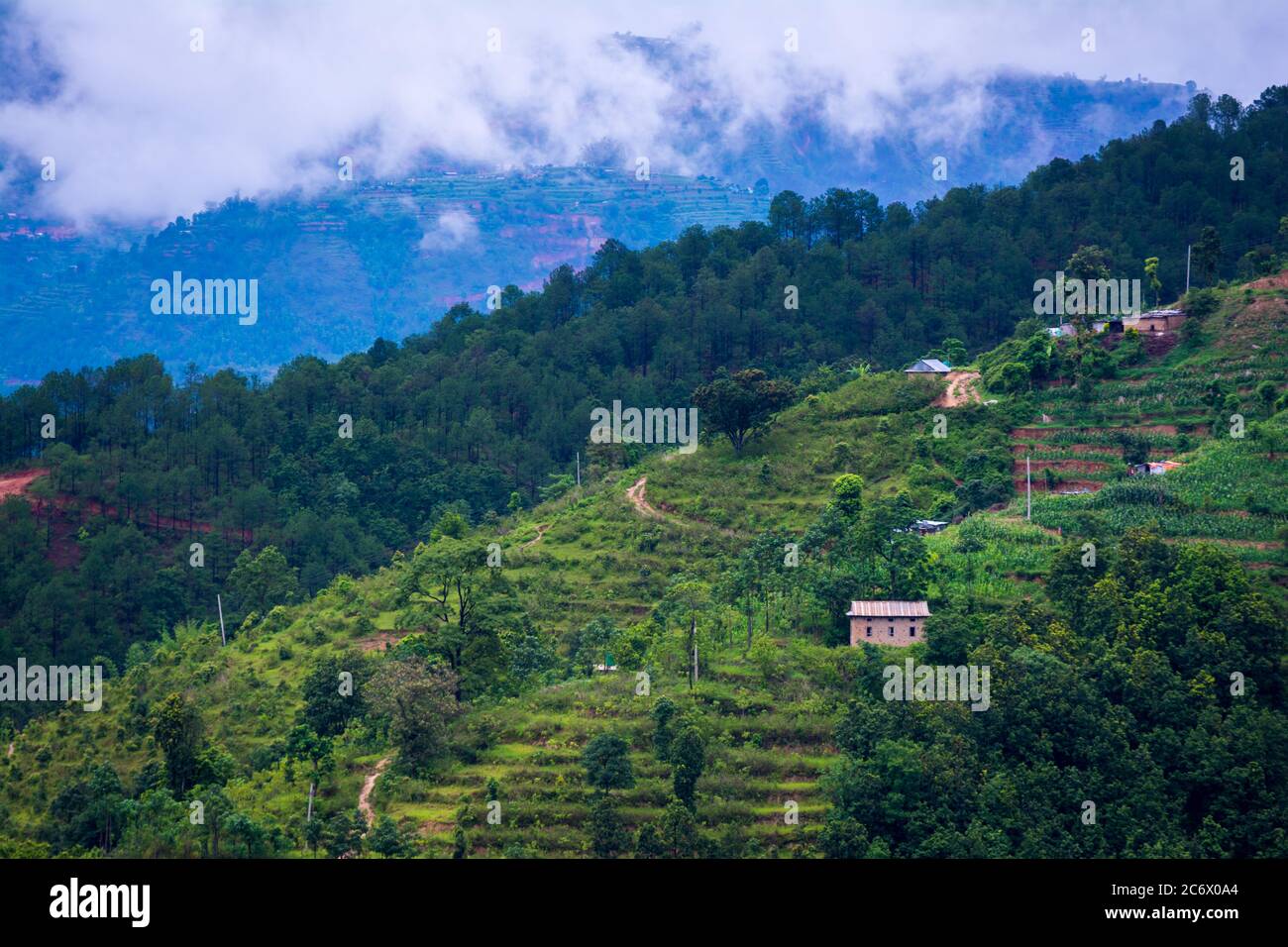 Village hill of nepal remote area Stock Photo - Alamy