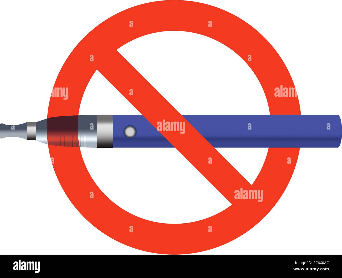 no vaping ban on e-cigarette smoking sign blue electronic cigarette in ...