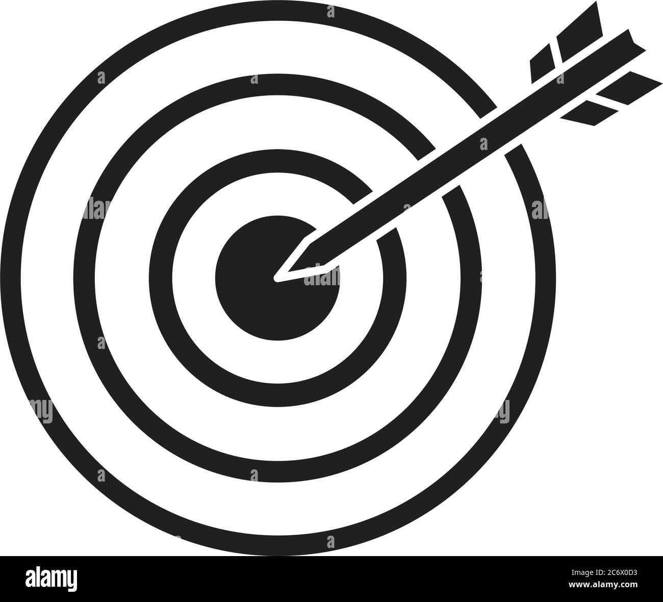 black target with arrow dart aim in the center, concept of focus ...