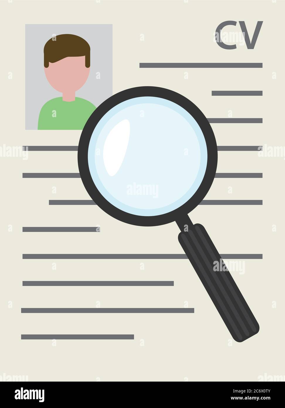 recruitment resume CV curriculum vitae document with seach magni Stock ...