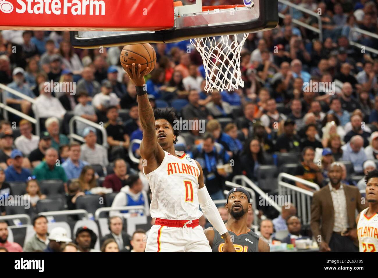 Atlanta Hawks' Brandon Goodwin #0 makes a layup duringthe game at the ...