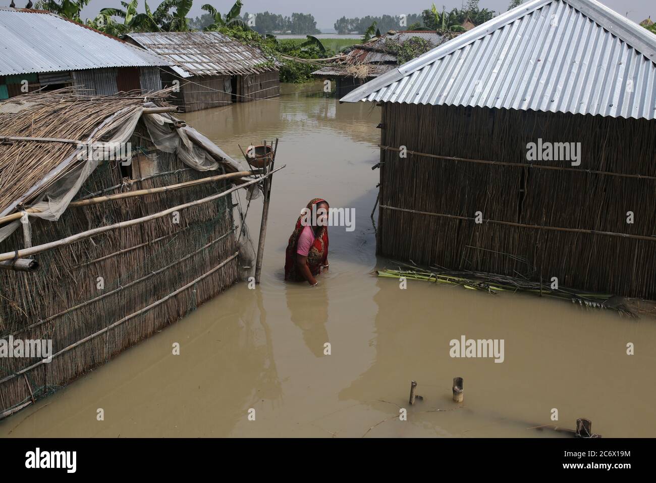 Flood affected people seen in Kurigram, in northern Bangladesh on July ...
