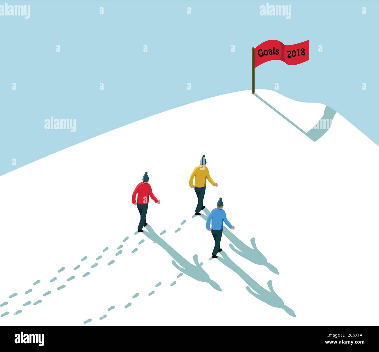 goal 2018 concept achieve reach the target- three men walking in Stock ...