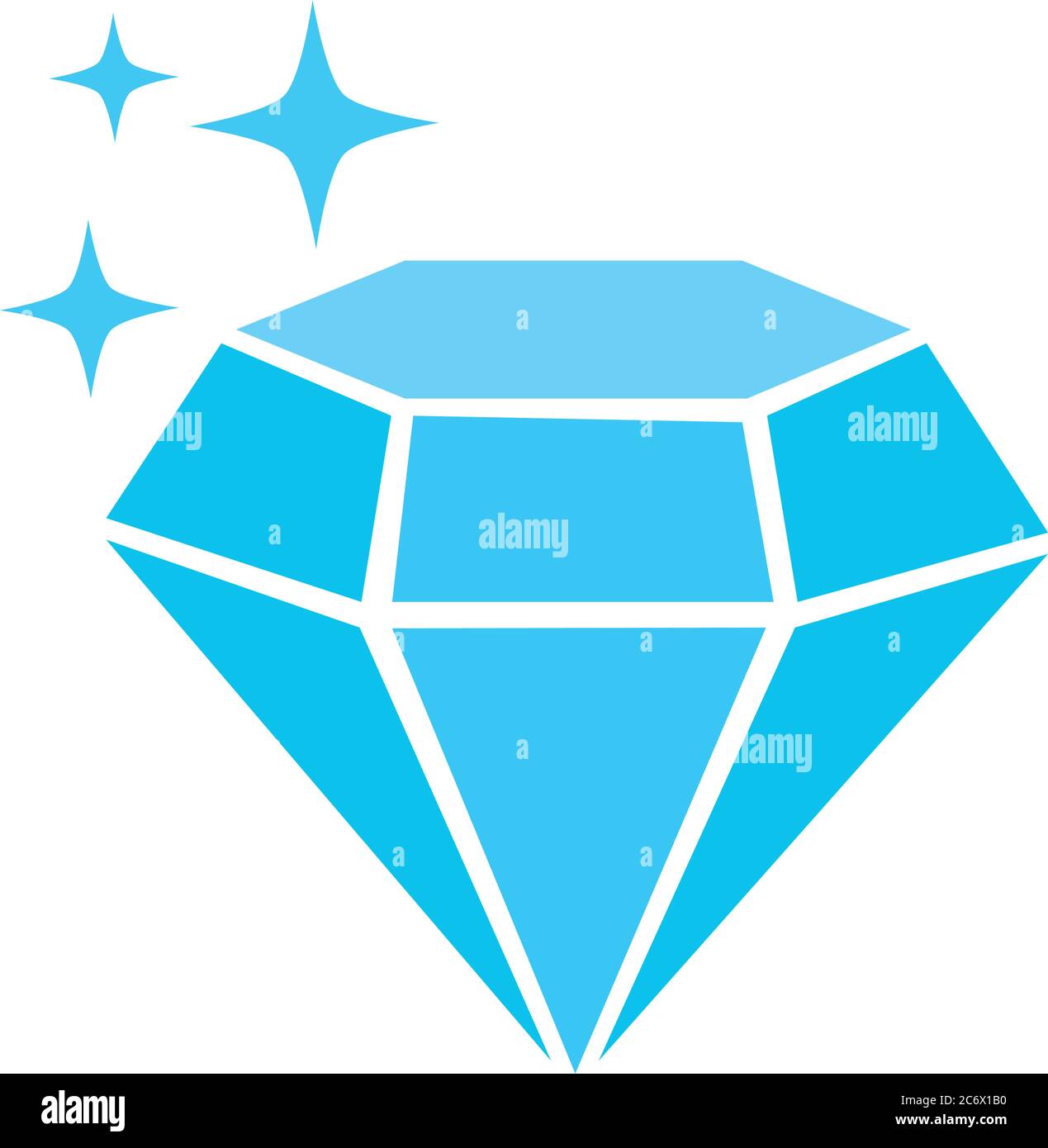 blue diamond simple vector icon with sparkles, luxury concept Stock ...