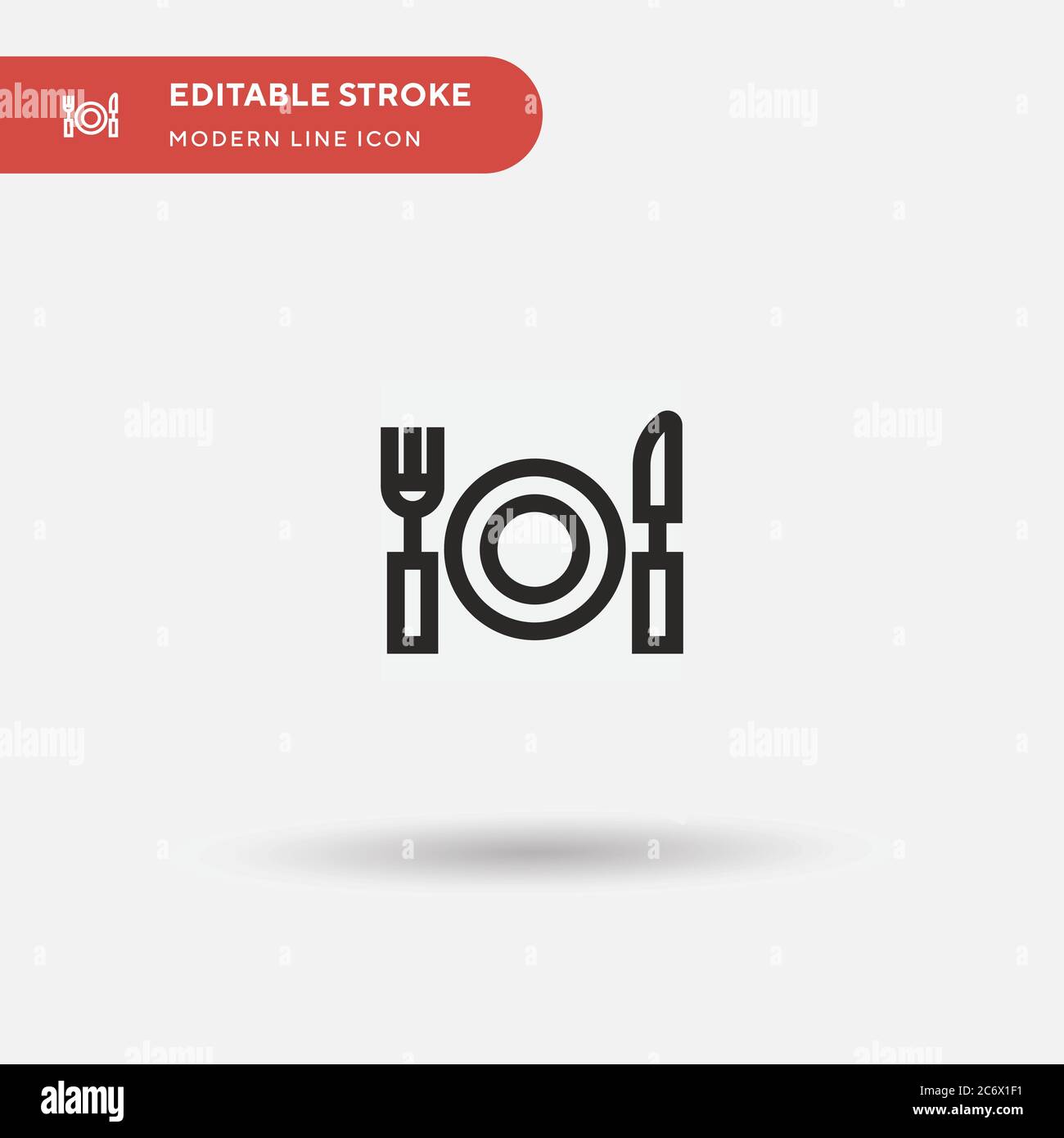 Fork Simple vector icon. Illustration symbol design template for web ...