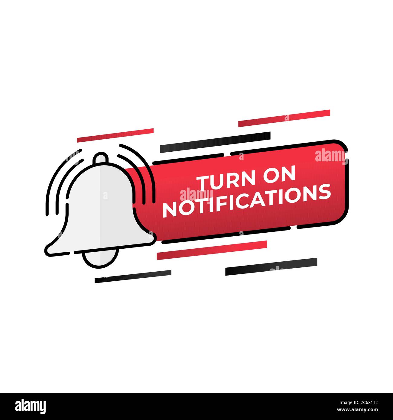 Turn On Notification button icon for social media. Notification bell ...