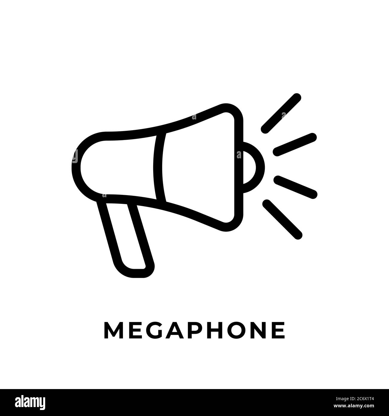 Megaphone button icon vector for social media. Megaphone icon Vector ...