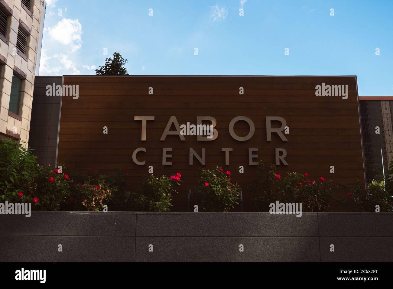 Tabor Center board, city of Denver Colorado USA Stock Photo - Alamy