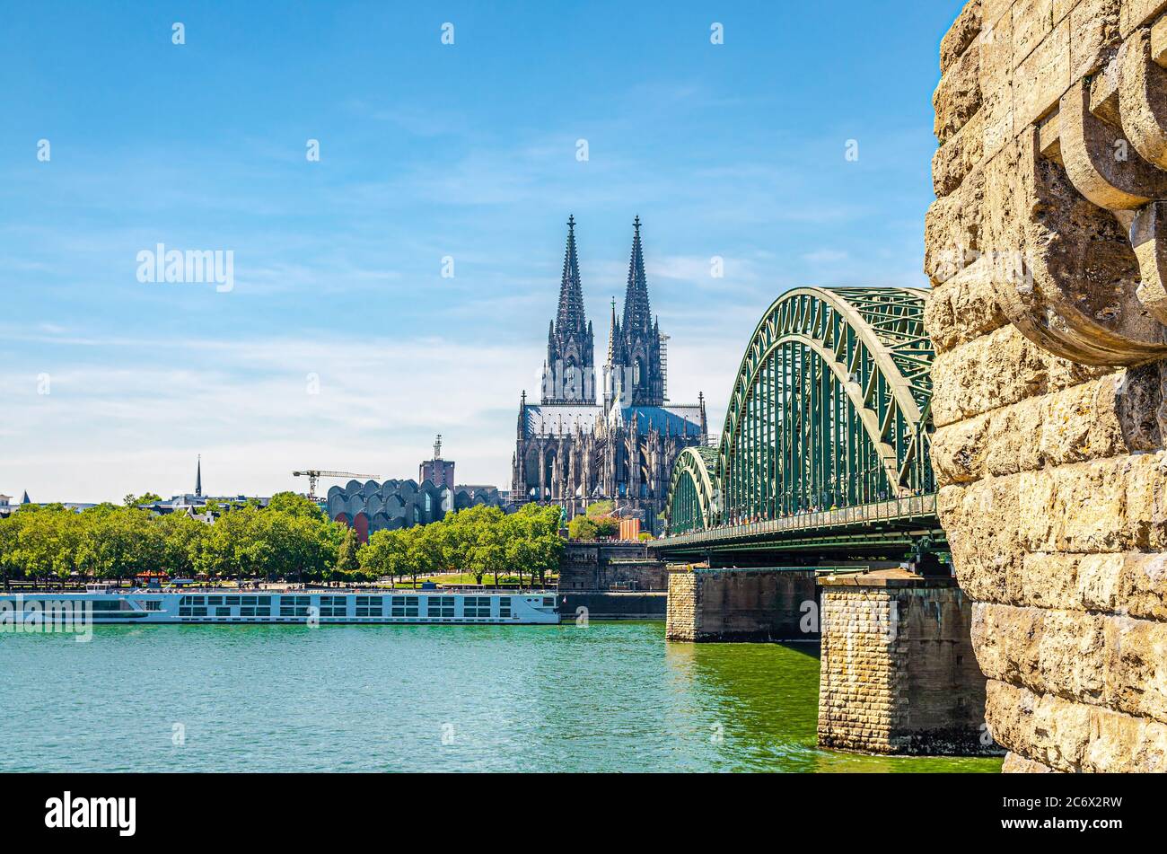 Cologne cityscape of historical city centre with Cologne Cathedral ...