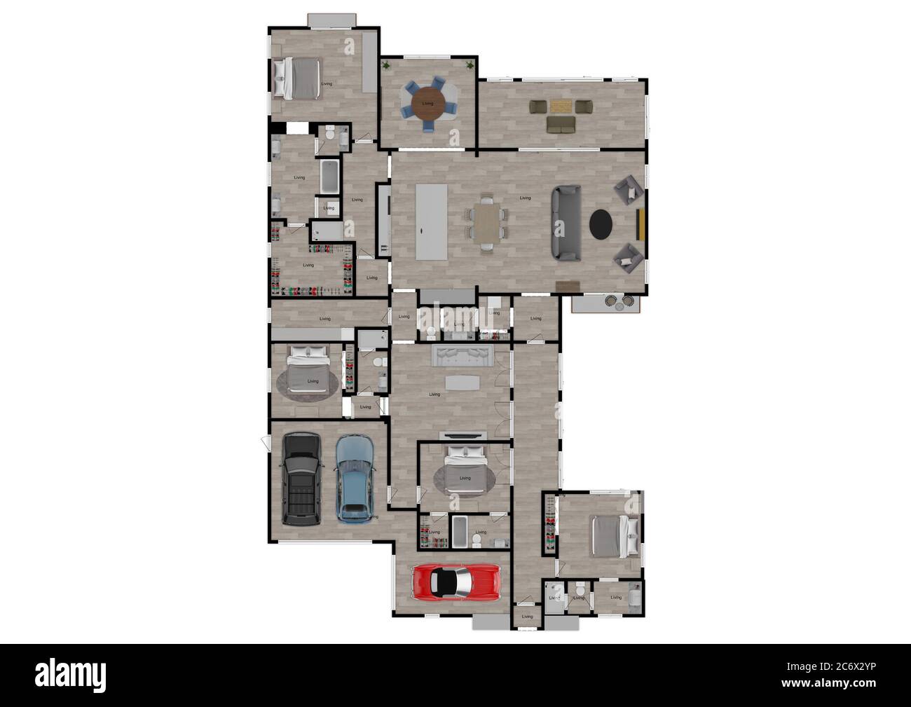 Floor plan top view.3d floor plan. Color floor plan. Floor plan top ...