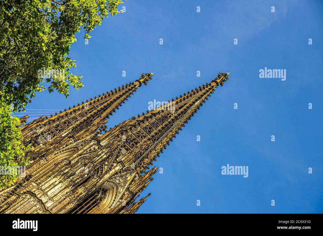 Two tilted spires of Cologne Cathedral Roman Catholic Church Saint ...