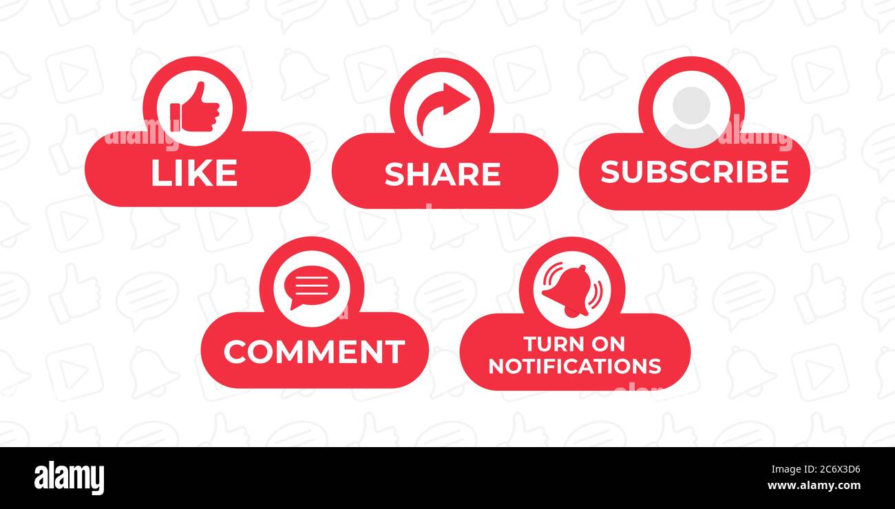 Like, Share, Comment, Subscribe and share icon button vector ...
