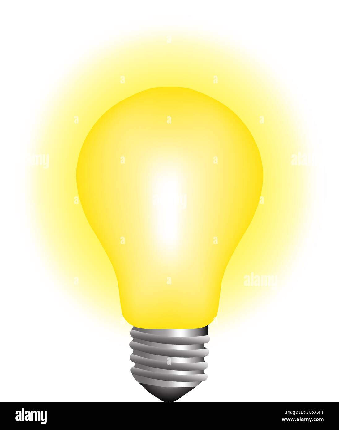 glowing lightbulb realistic vector illustration concept idea Stock ...