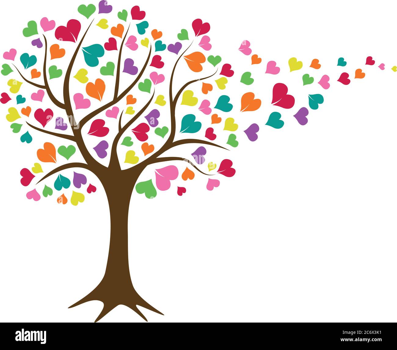 Colorful Heart Tree Art