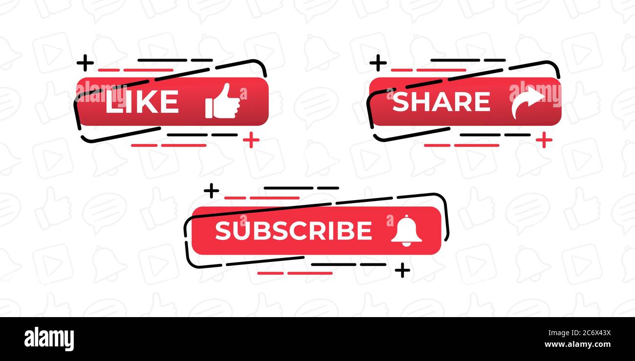 Like, Share, Comment, Subscribe and share icon button vector ...