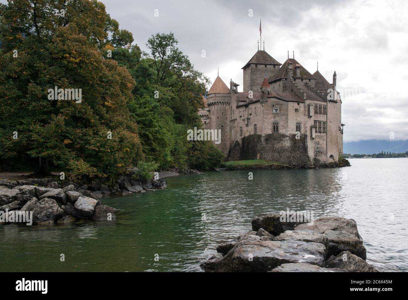 Chillon Castle an architectural jewel located on the shores of Lake ...