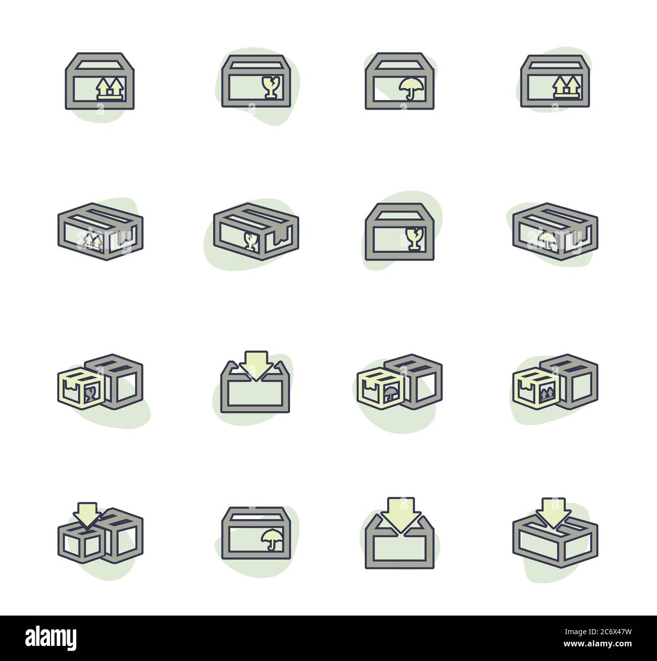 Simple icons set of box Stock Vector Image & Art - Alamy