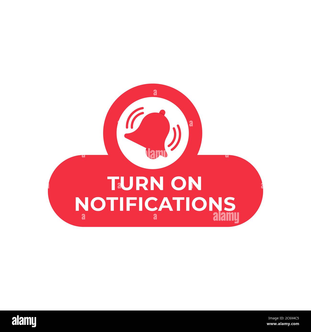 Turn On Notification button icon for social media. Notification bell icon button Vector ...