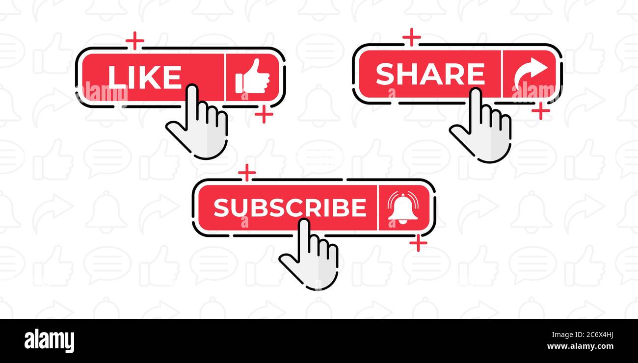 Like, Share, Comment, Subscribe and share icon button vector ...