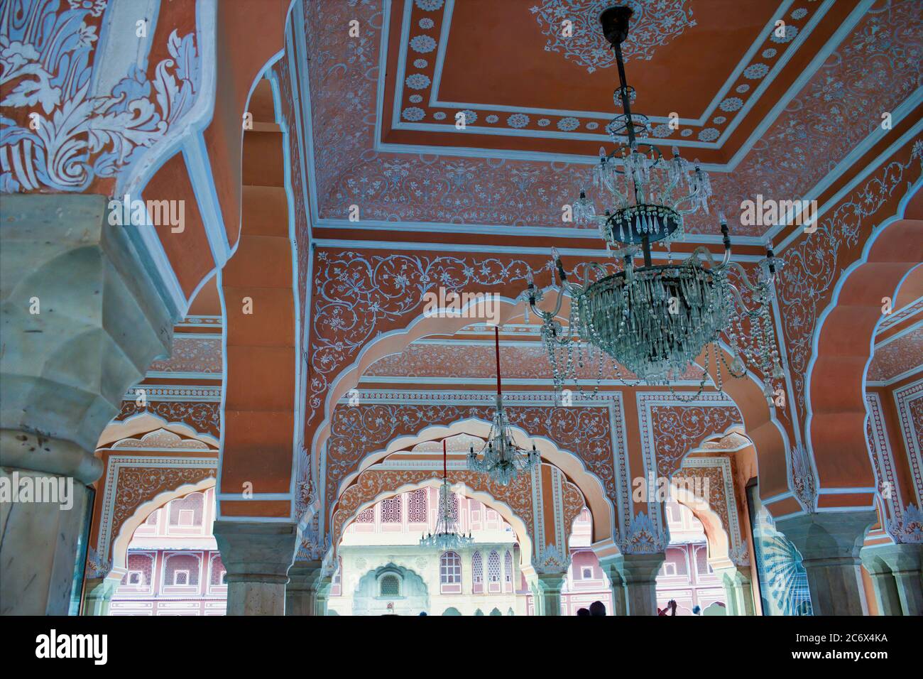 Jaipur, India - October 21, 2012: An interior of a royal city palace ...