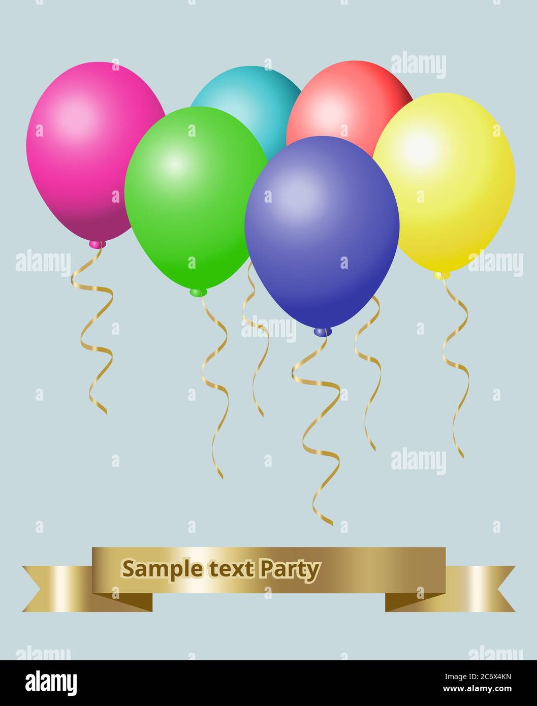 party celebration balloons collection of six balloons in multi colors ...