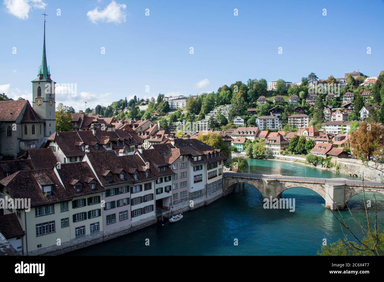 Old City of Bern (Altstadt) is built around a crook in the Aare River ...