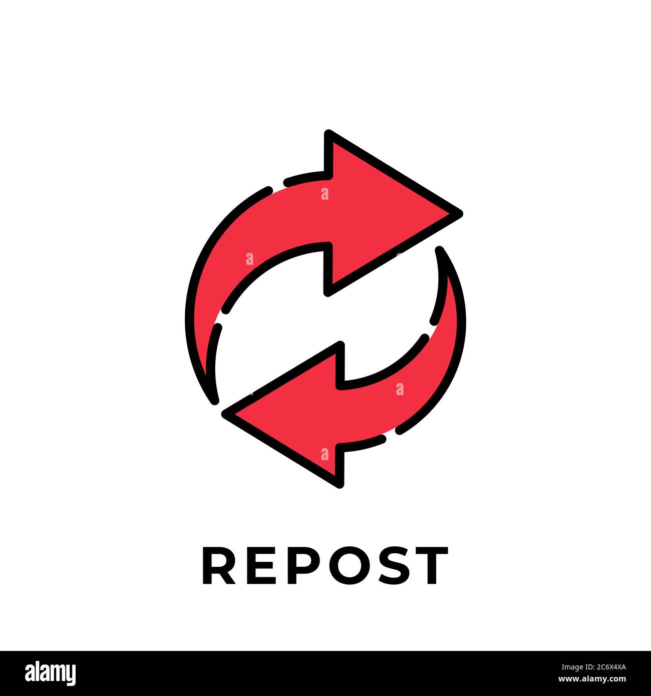 Repost button icon vector for social media. Repost icon Vector ...