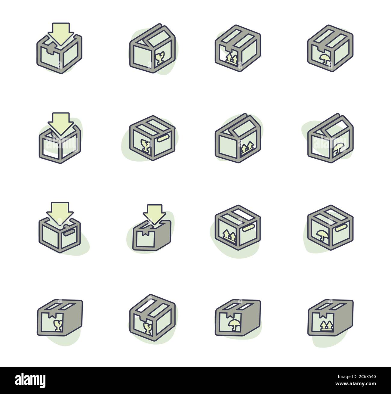 Simple icons set of box Stock Vector Image & Art - Alamy