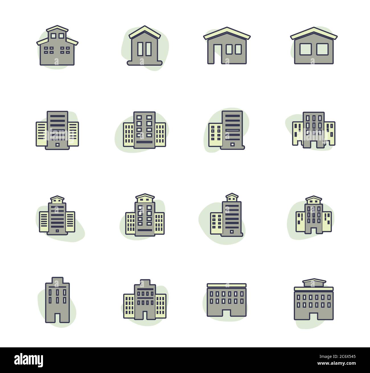 Buildings icons set Stock Vector Image & Art - Alamy